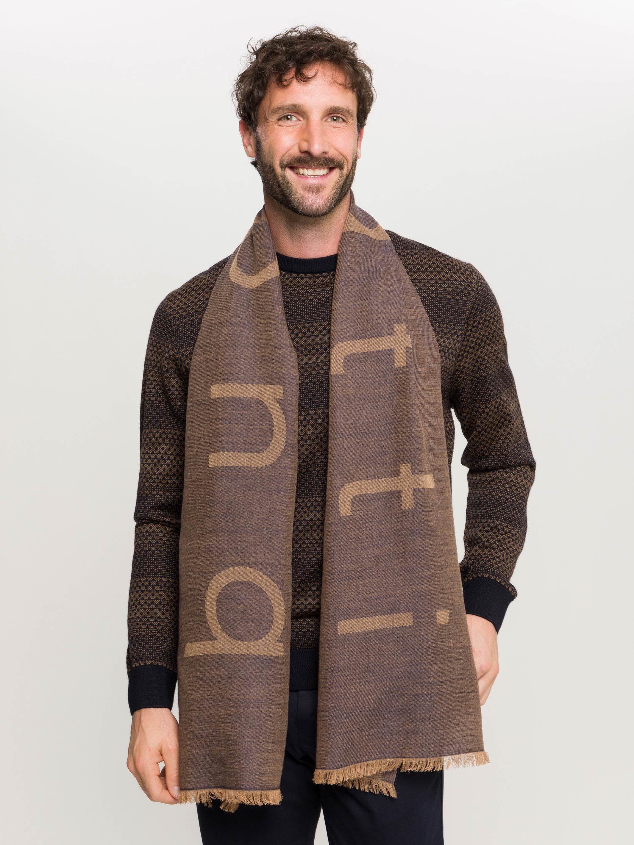 Lightweight wool scarf with bugatti lettering – FRAAS Shop