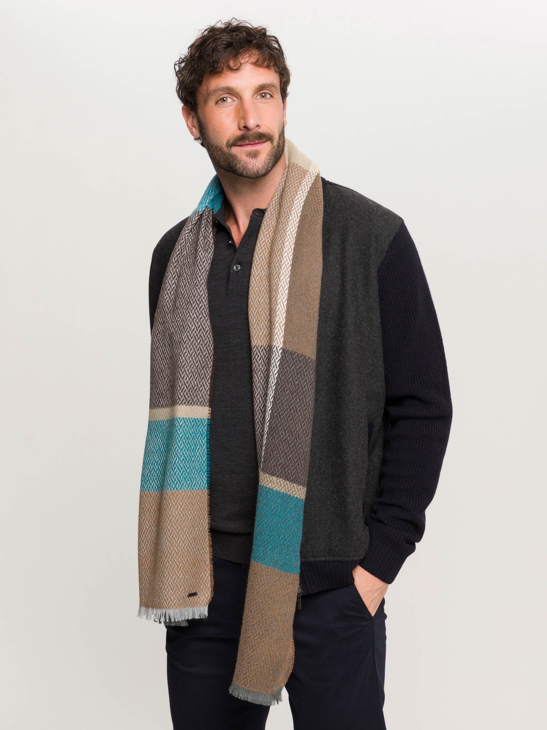 Sustainability Edition - bugatti scarf with patterned XL check - Made ...